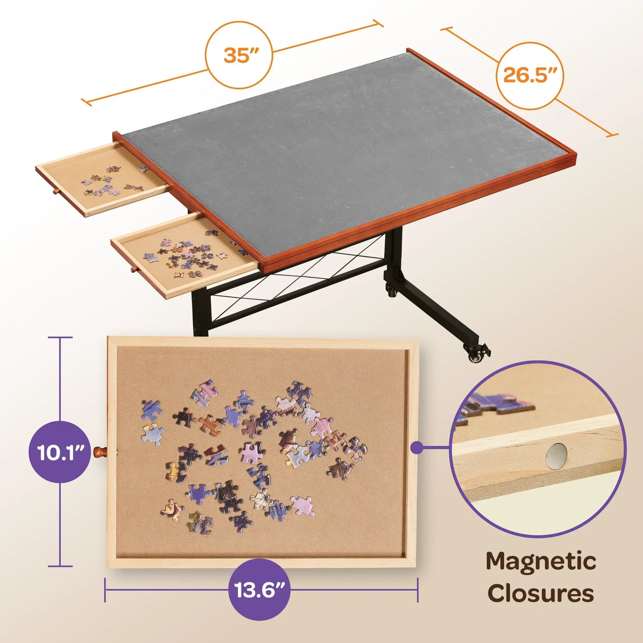Joyberri Adjustable Puzzle Desk – Bonus Puzzle Included