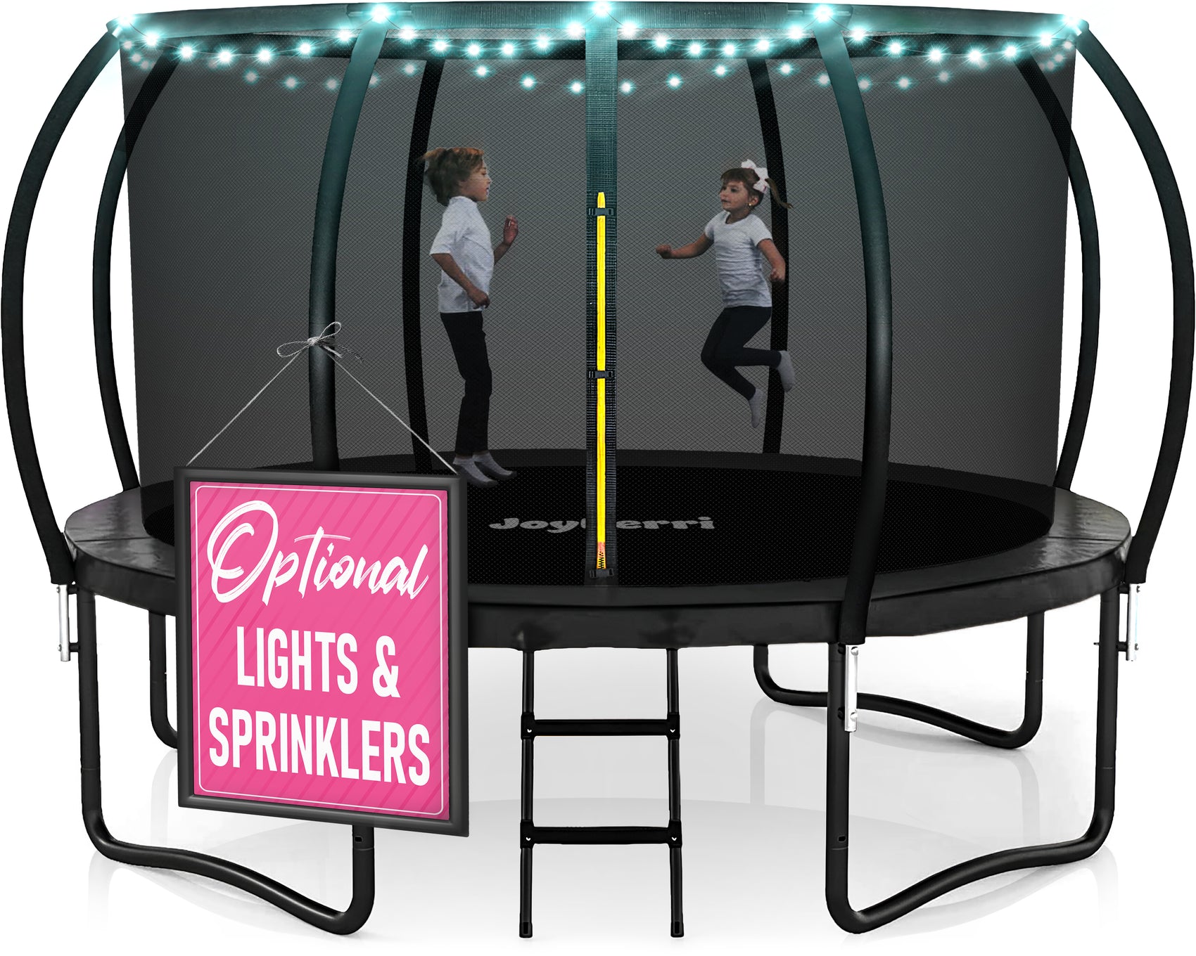 Enclosed Trampoline with LED Lights | JoyBerri