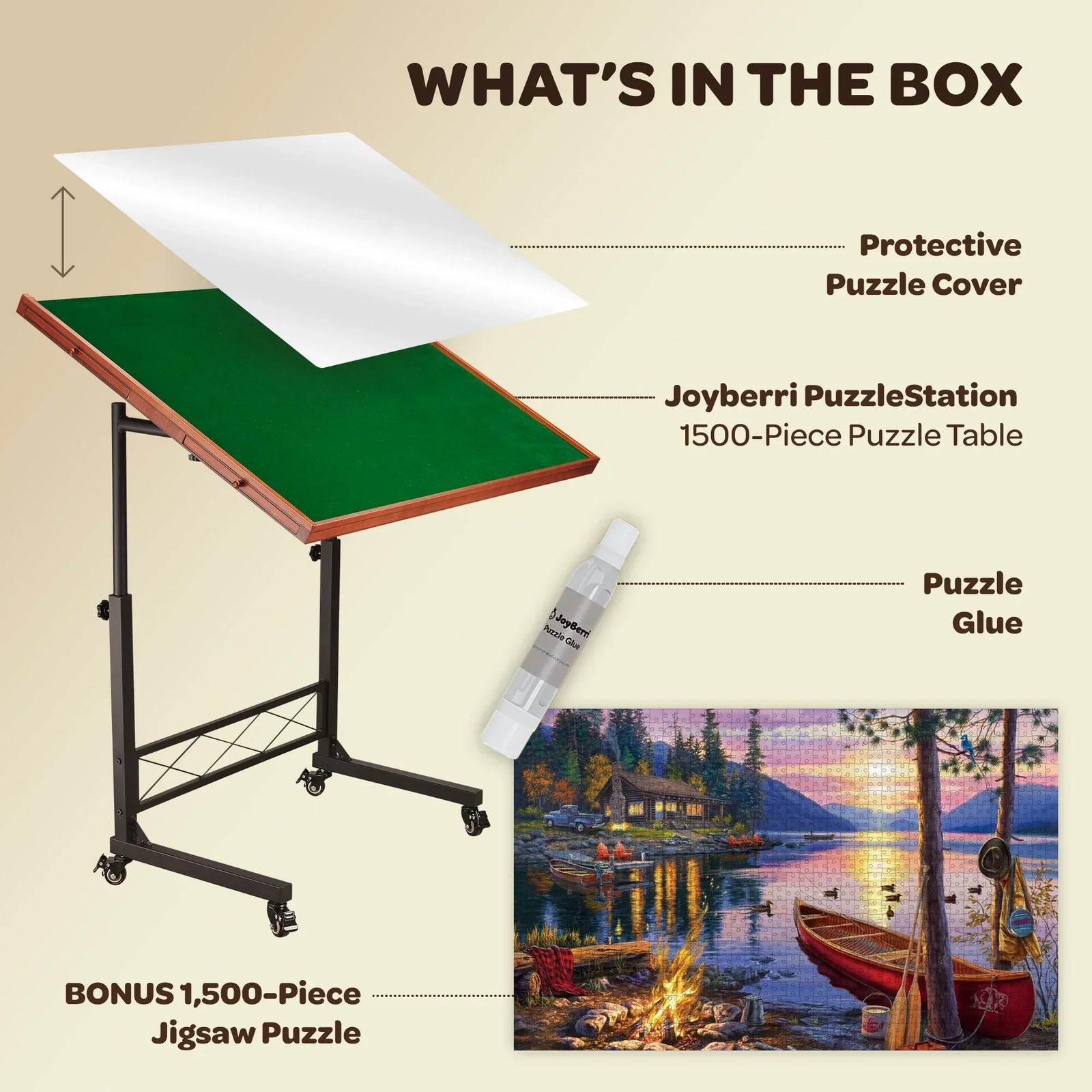 Joyberri Adjustable Puzzle Desk – Bonus Puzzle Included